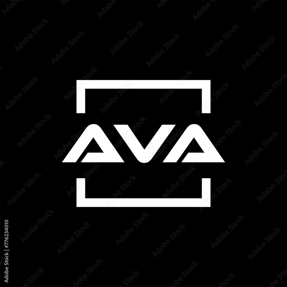 Initial letter AVA logo design. AVA logo design inside square. Stock ...