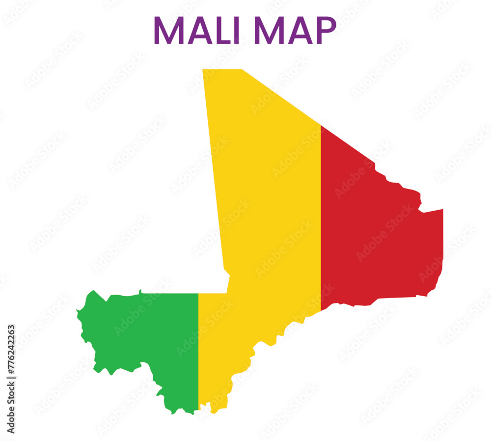 High detailed map of Mali. Outline map of Mali. Africa Stock Vector ...