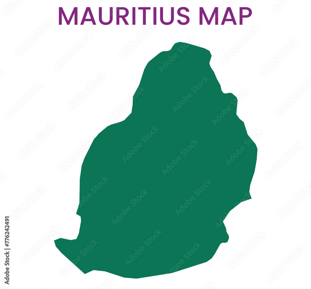 High detailed map of Mauritius. Outline map of Mauritius. Africa Stock ...