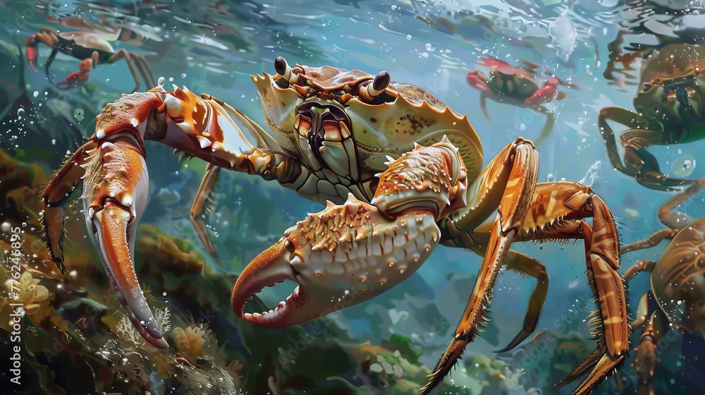 Crabs, one of the fascinating creatures of the sea, are expertly ...