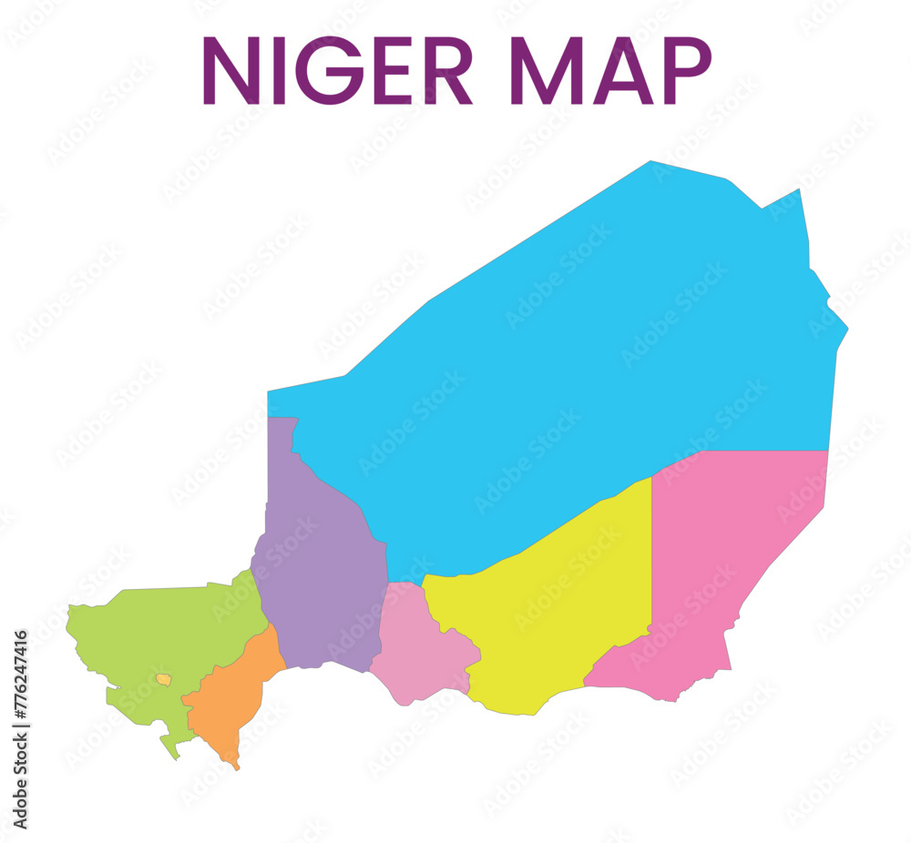 High detailed map of Niger. Outline map of Niger. Africa Stock Vector ...