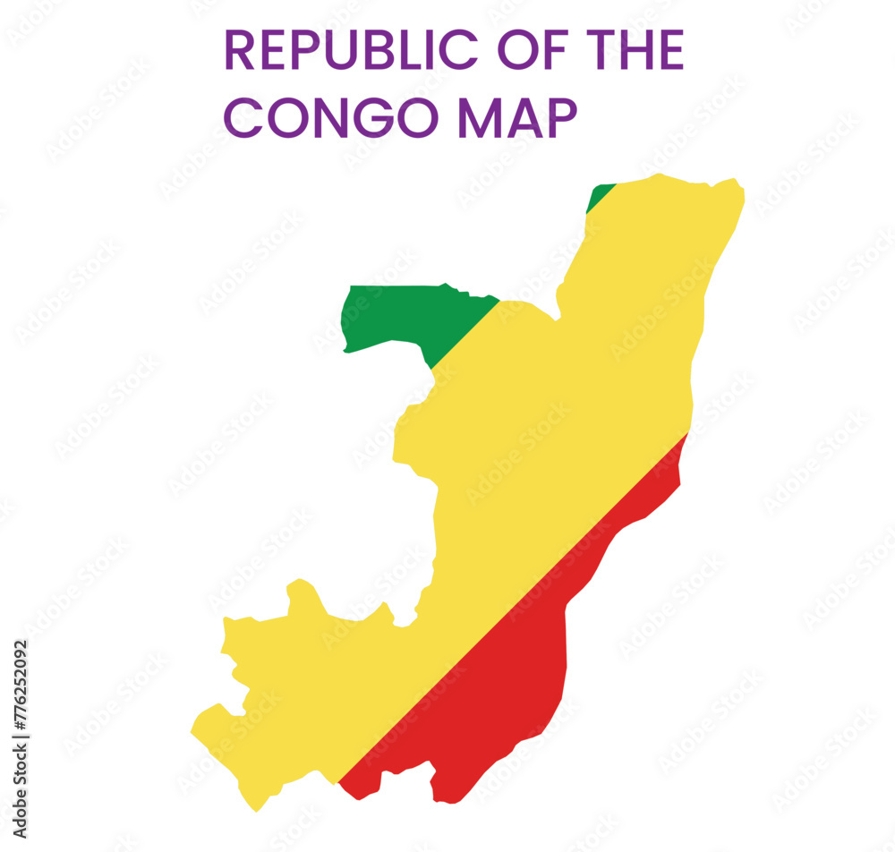 High detailed map of Republic of the Congo. Outline map of Republic of ...