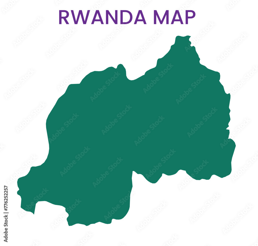 Vetor de High detailed map of Rwanda. Outline map of Rwanda. Africa do ...