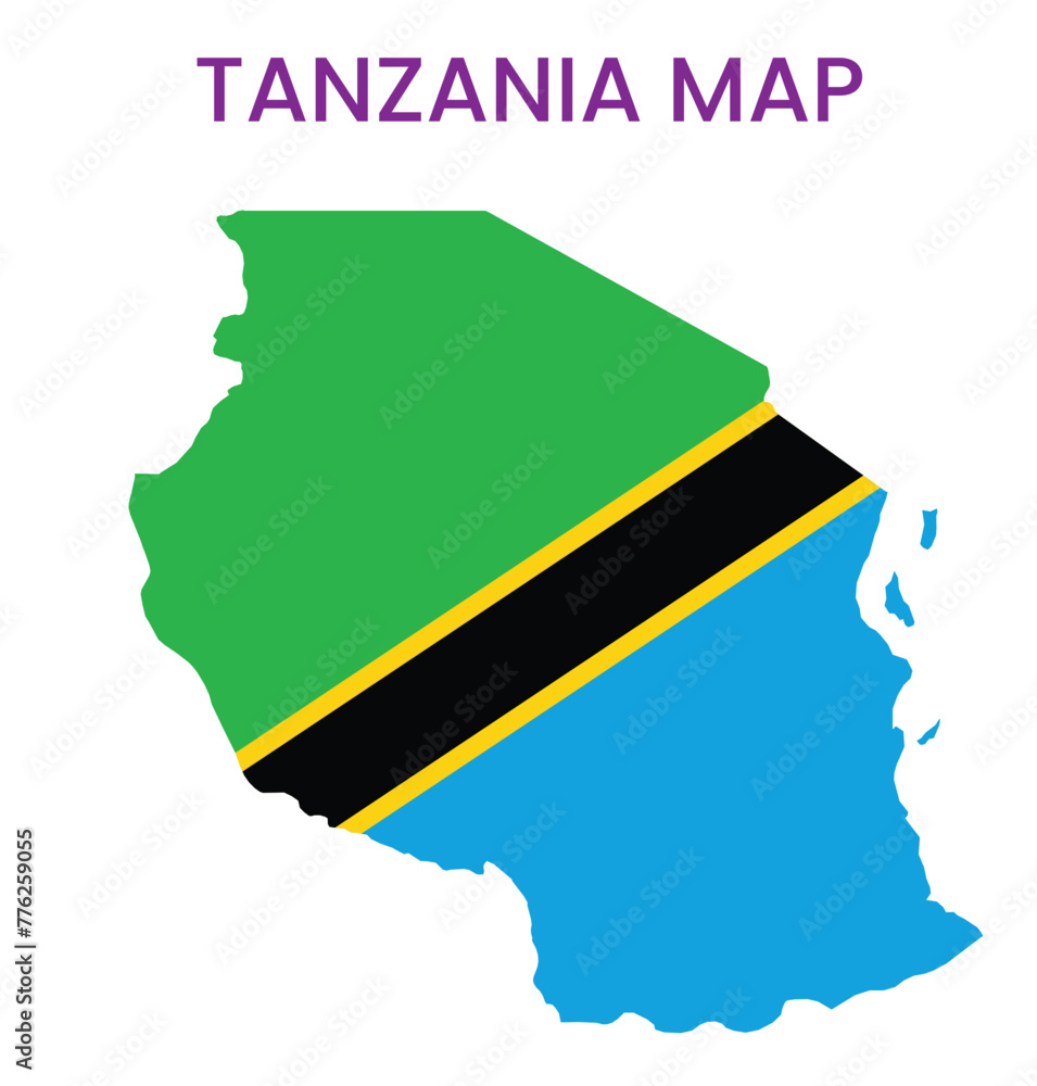 Vetor de High detailed map of Tanzania. Outline map of Tanzania. Africa ...