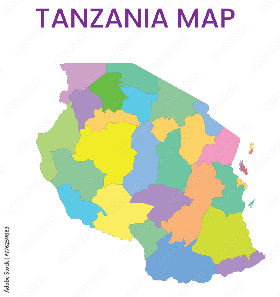 Vetor de High detailed map of Tanzania. Outline map of Tanzania. Africa ...