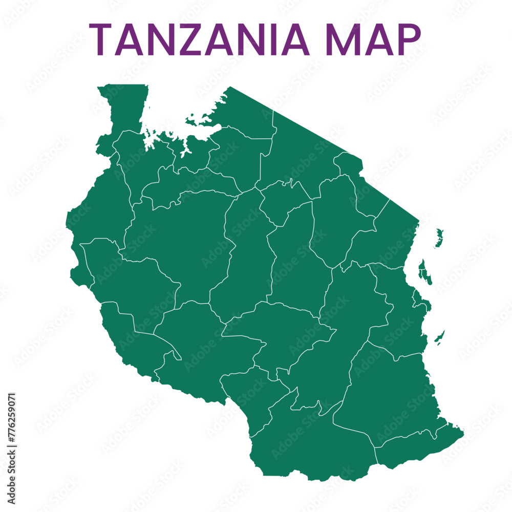 Vetor de High detailed map of Tanzania. Outline map of Tanzania. Africa ...