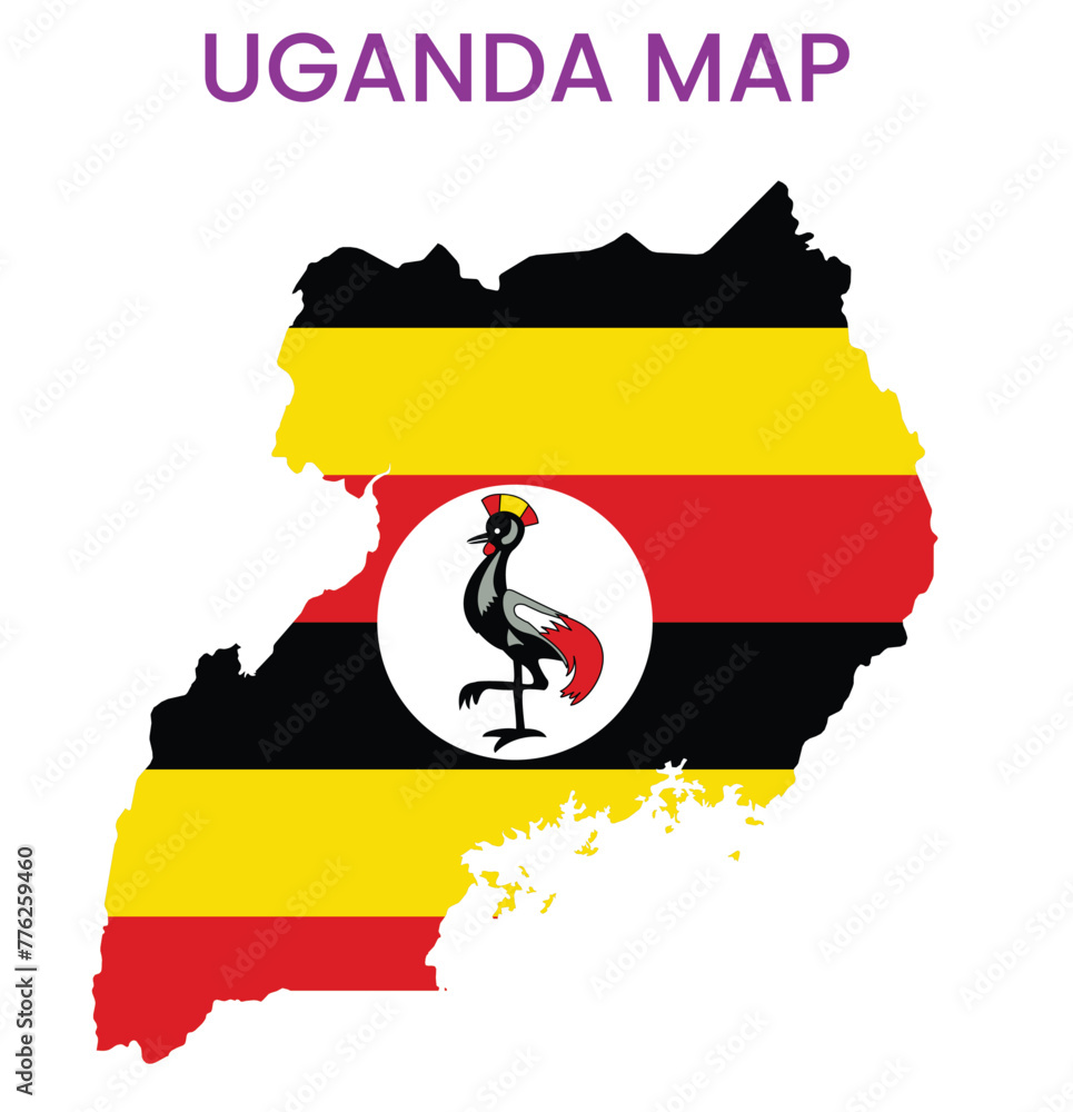 High detailed map of Uganda. Outline map of Uganda. Africa Stock-Vektorgrafik | Adobe Stock