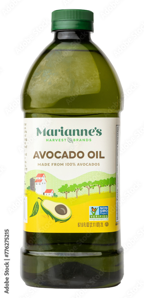 Bottle of Marianne's Harvest brand Pure Avocado Oil made from 100% ...