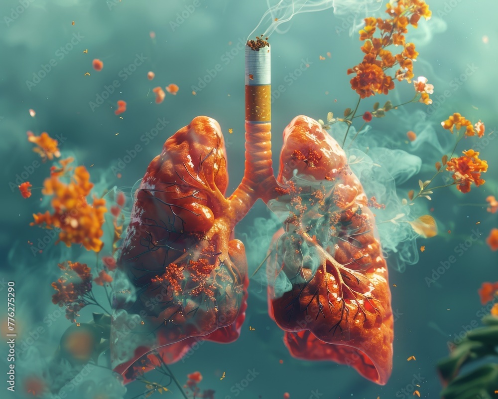 Through the imagery of a shattered cigarette, the illustration ...