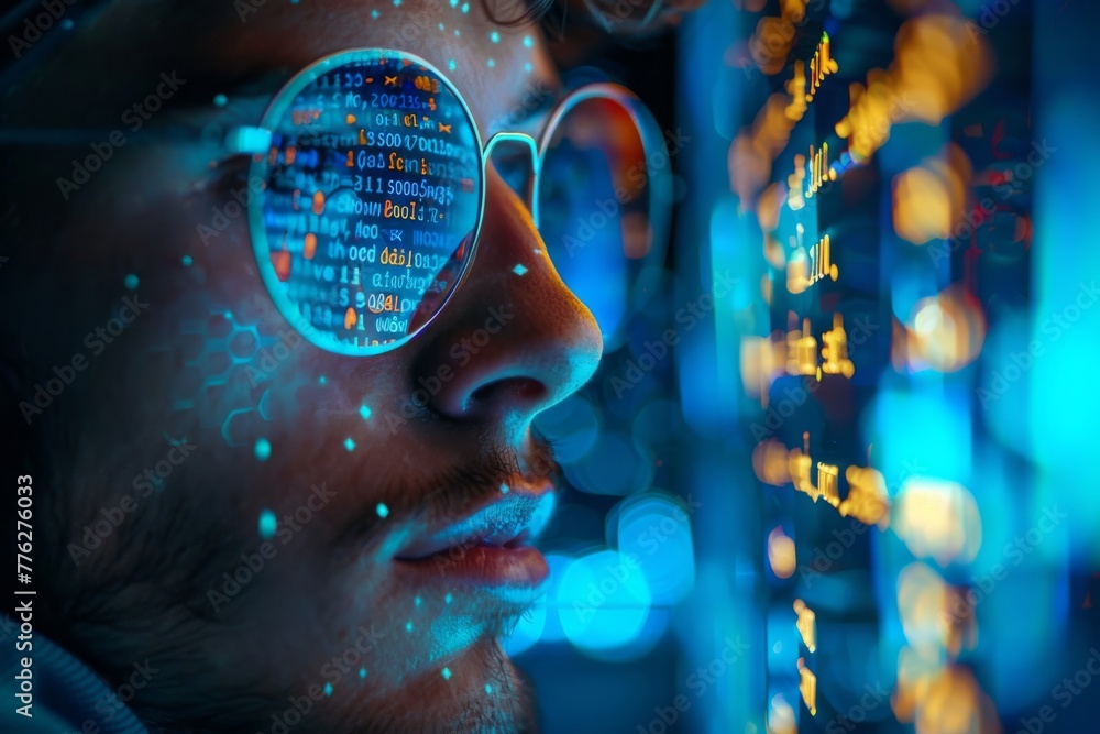 Developer coding an API for secure online payments in banking, cool ...