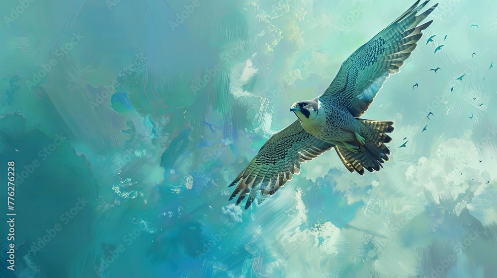 Soaring through the skies, the peregrine falcon, known for its ...
