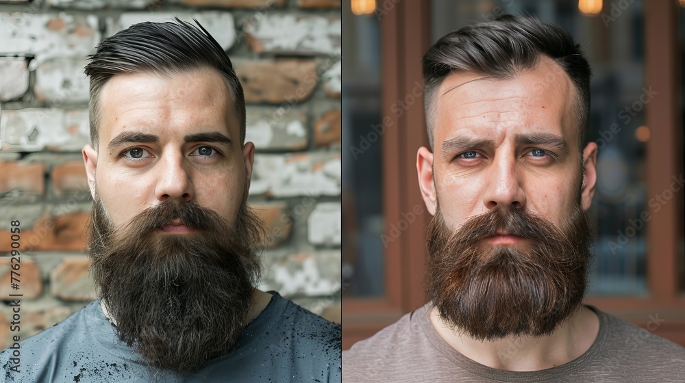 Hair styling and shaving. Shave your beard both before and after ...