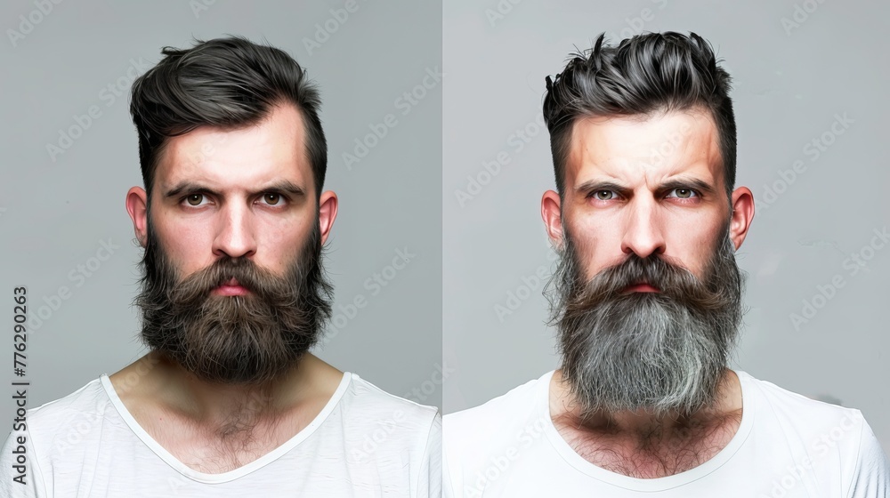 Hair styling and shaving. Shave your beard both before and after ...