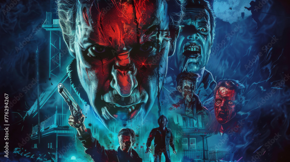 Nightmare from the 80s: Retro Horror Cover Art Stock Photo | Adobe Stock