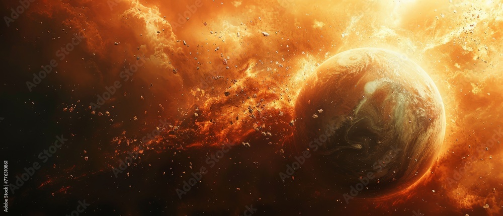 The theme of this image is apocalyptic - judgment day, the end of the ...