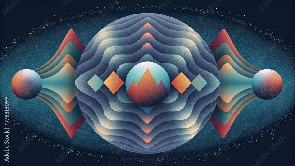 A rhythmic dance of geometric shapes each one representing a different ...