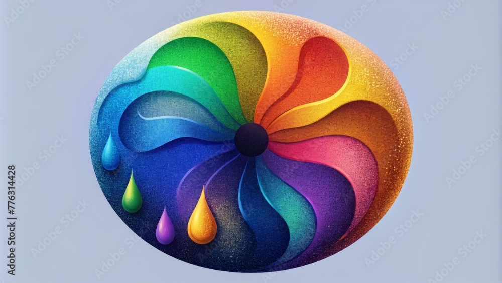 A fluid interpretation of the color wheel with liquid shades ...