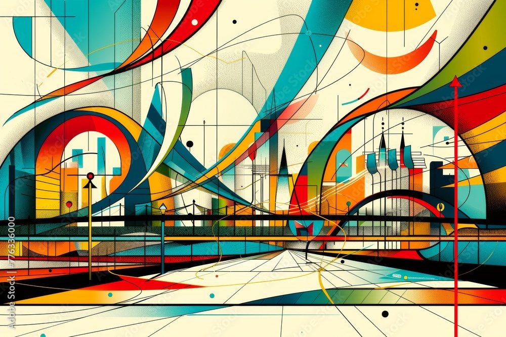 Abstract interpretation of the Olympic Games in Paris, modern ...