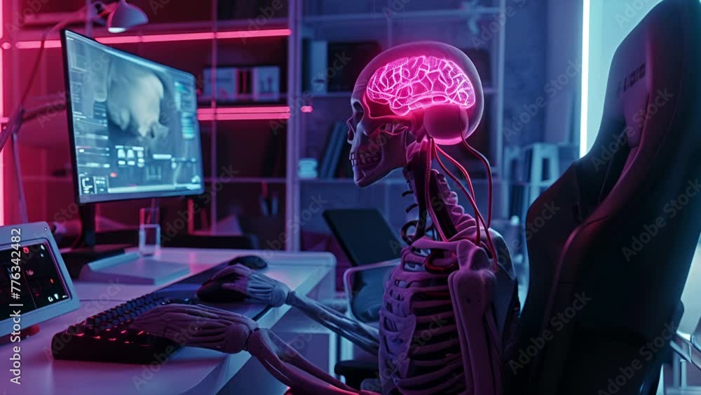 Translucent human body that allows you to see the central nervous ...