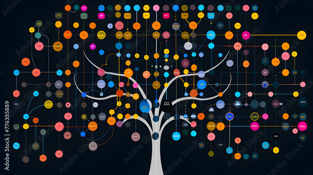 Visual Representation Of Ls Tree Algorithm Structure In Data Partitioning And Organization Stock