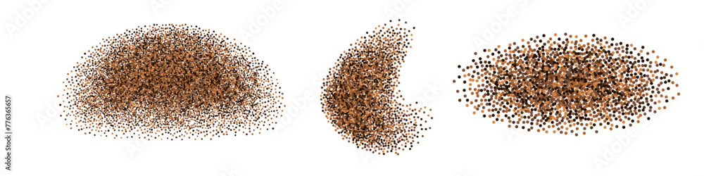 Coffee, cocoa, chocolate powder splash, dust particles ground splatter ...