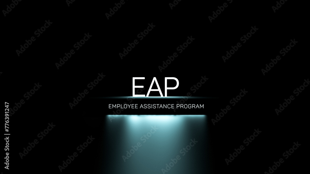 EAP Employee Assistance Program illuminated text, lettering. EAP ...