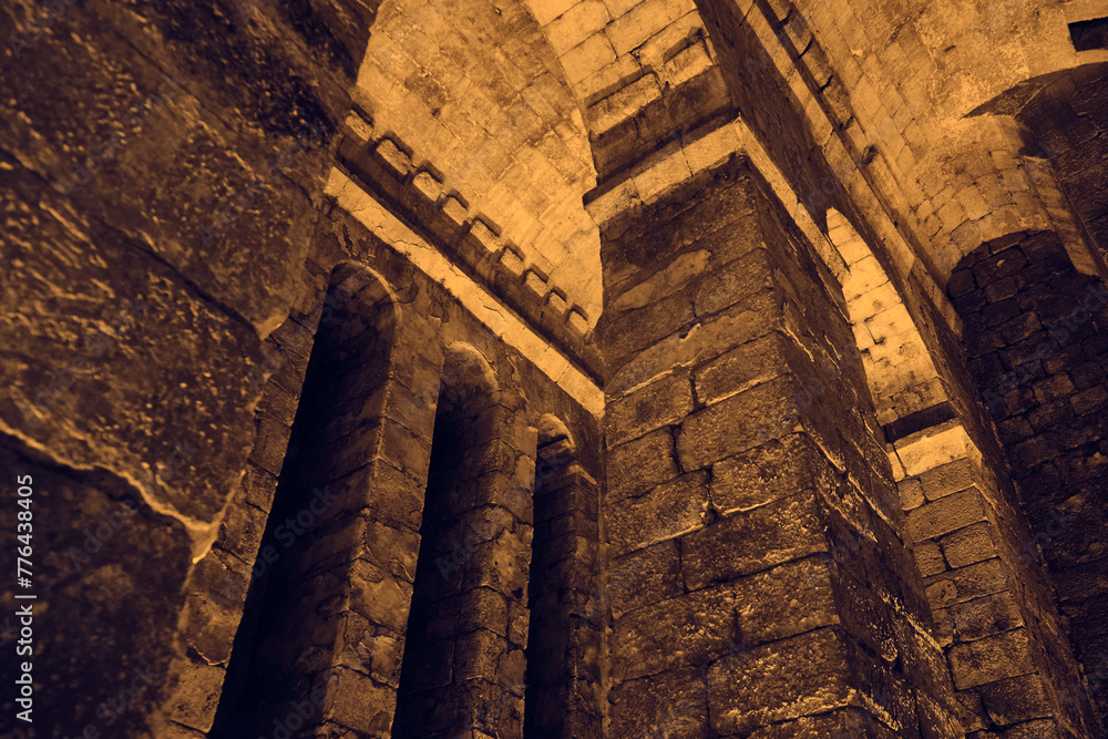 Columns, niches and vaulted ceilings of underground water cistern ...