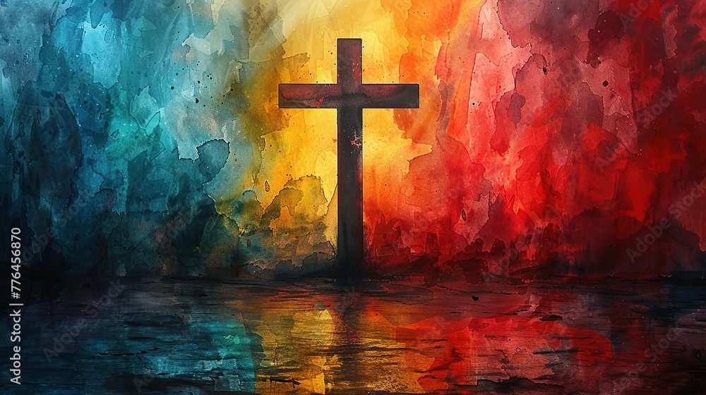 Jesus Christ with cross. Christian background god religion cross ...