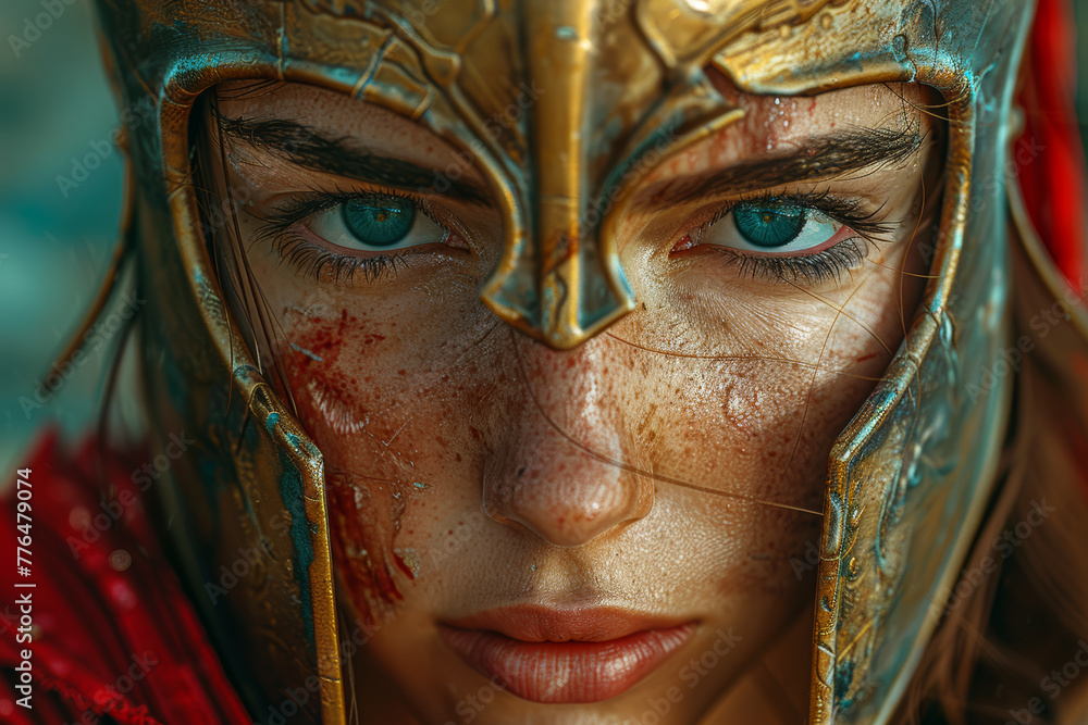 Wise Athena, the goddess of wisdom and warfare, surveys the battlefield ...