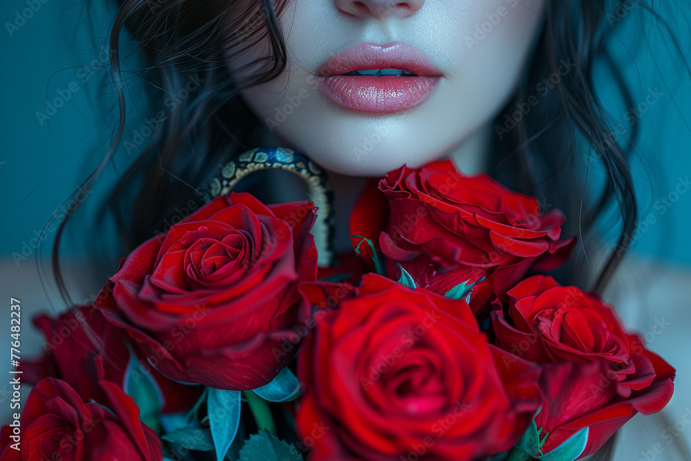 A woman offers a bouquet of roses, but hidden within lies a venomous ...