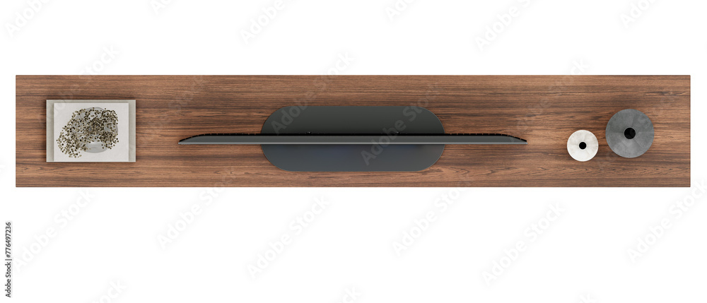 tv unit, top view, on transparent background, 3d rendering Stock ...
