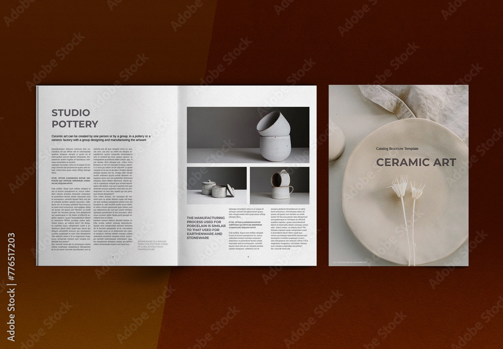 Ceramic Art Portfolio Catalog Brochure Layout Stock Template | Adobe Stock