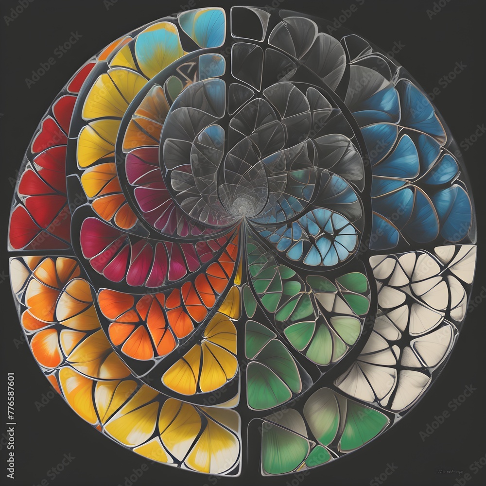 abstract background with spiral. in the style of Monet paint the flower ...