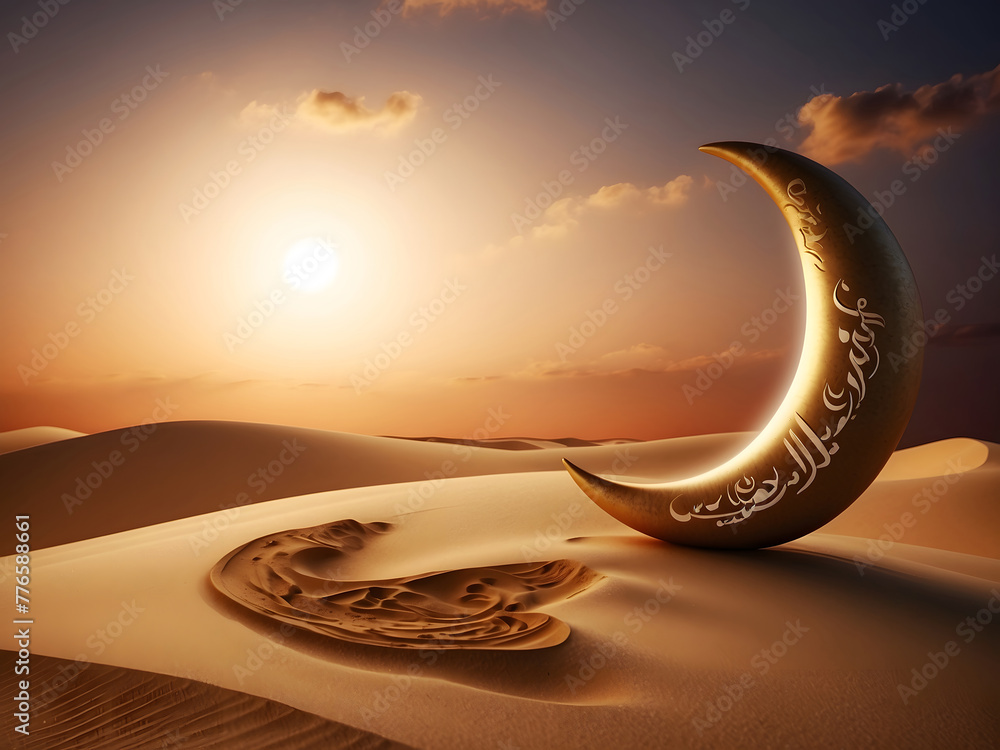 Arabic Islamic Calligraphy of the Wish (Dua): "Audhu Billahi ...