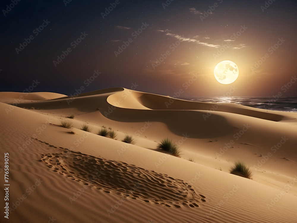 Arabic Islamic Calligraphy of the Wish (Dua): "Audhu Billahi ...