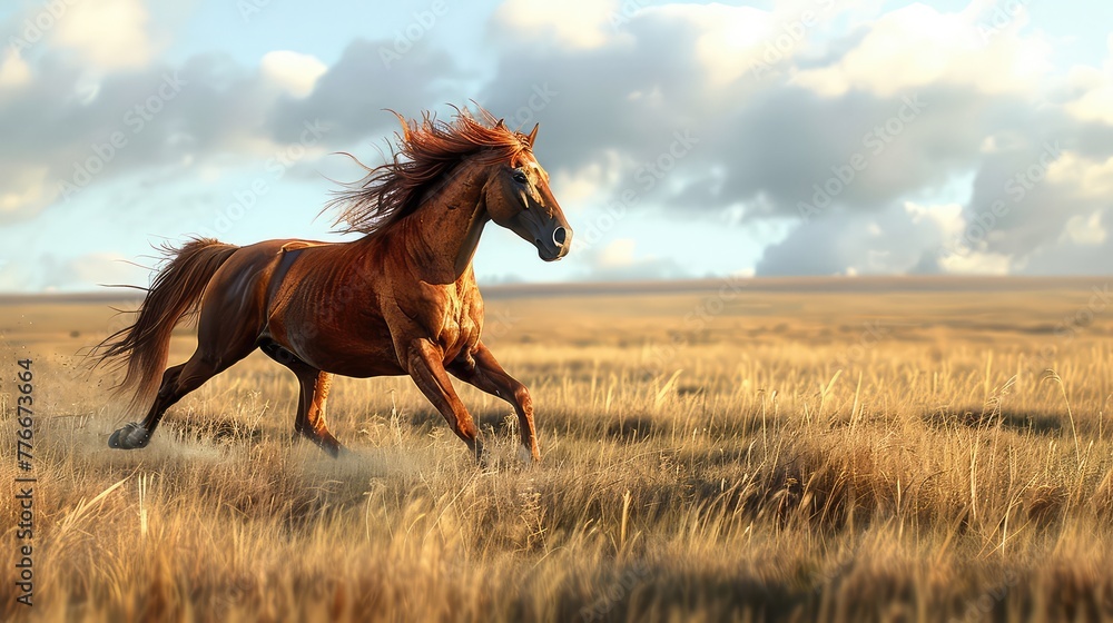 Horse Galloping in Open Fields, Freeze the exhilarating movement of a ...