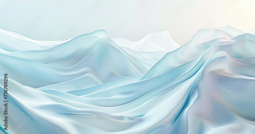 Wide Angle Minimalistic Light Blue Wavy Background Smooth Gradients Serene Atmosphere Stock