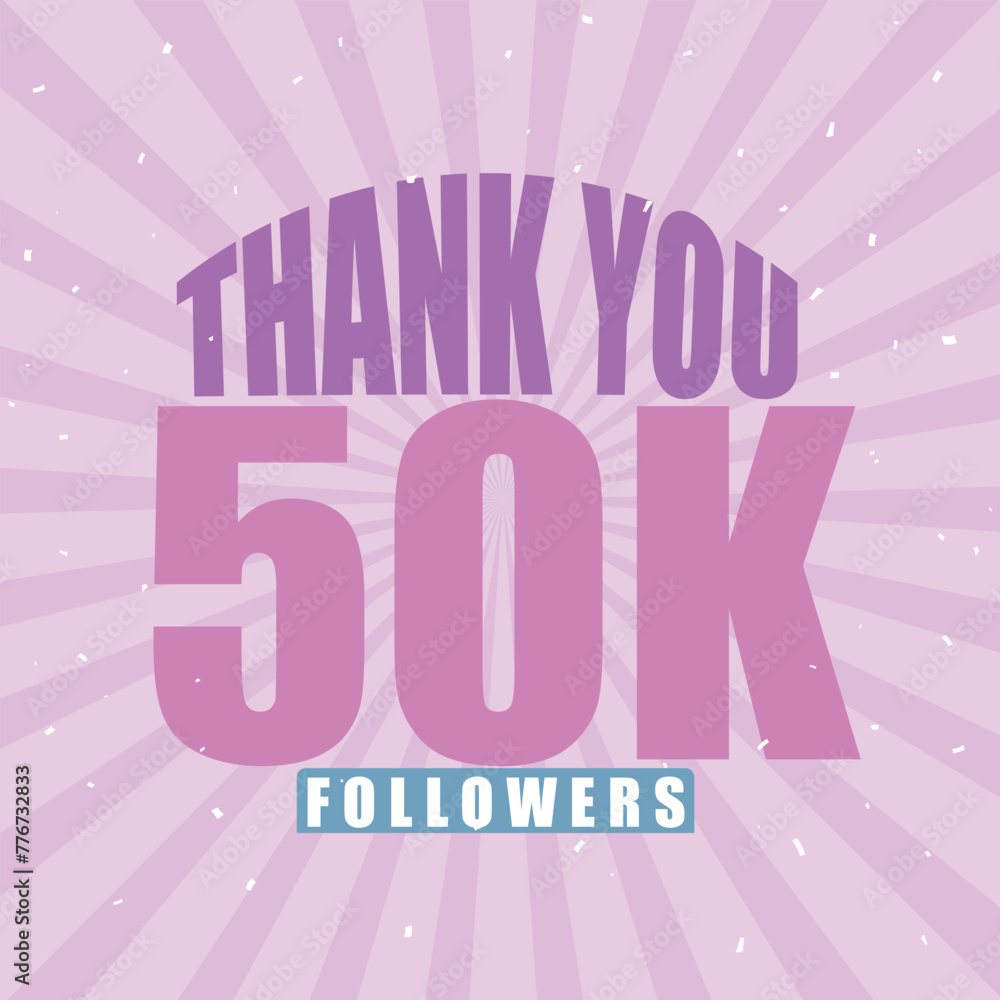 50k Follower, 5000 followers thank you with pastel colors and white ...