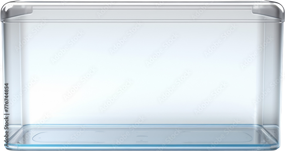 clear plastic box container isolated on white or transparent background ...