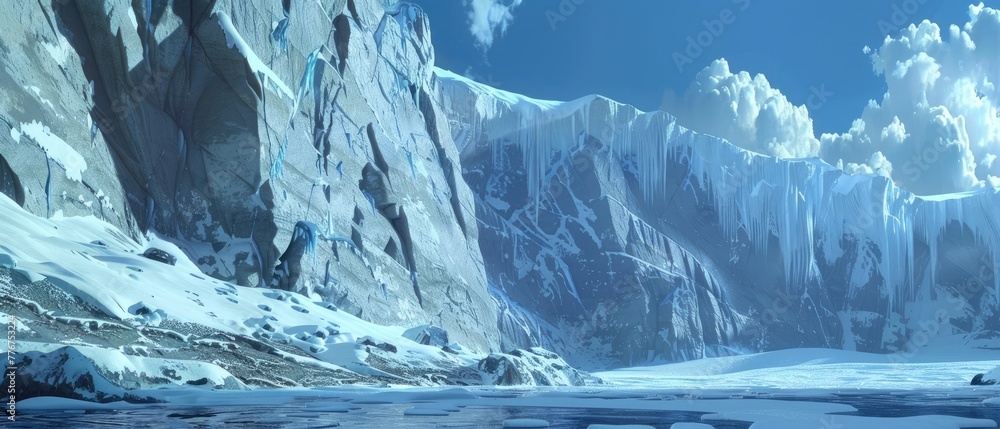 An animated sequence showing the retreat of an alpine glacier over ...