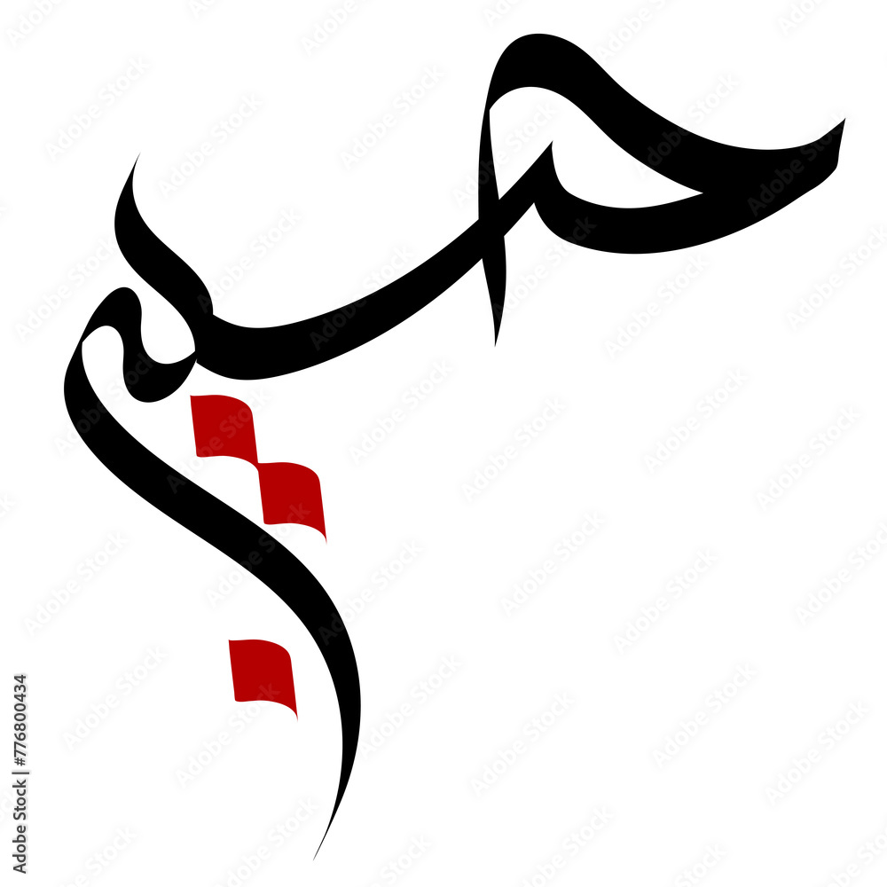 Arabic Calligraphy Art: Handwritten "Hussain" حسین، In English Hussain ...
