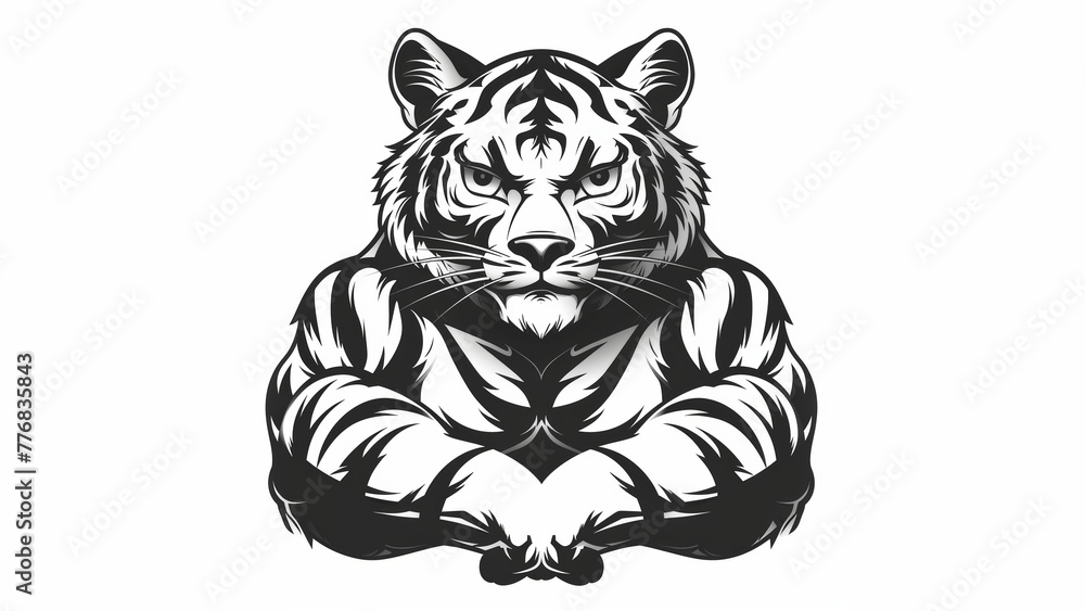 a minimalist icon drawing of a cute pump bodybuilder physique in the ...