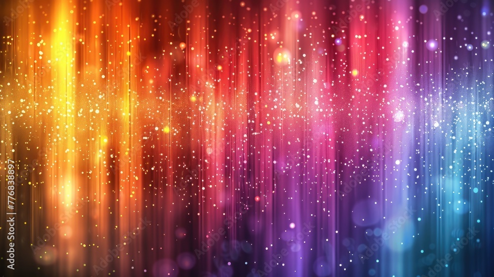 Vibrant rainbow-colored backdrop with sparkling light refractions ...