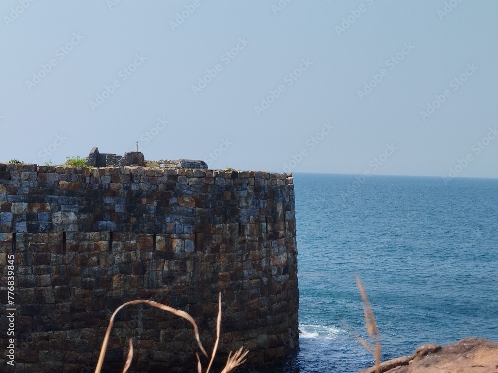 Sindhudurg Fort with Arabian sea in background. Sindhudurg fort is in ...