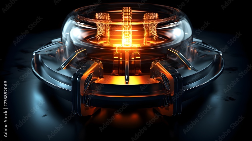 Glowing Nuclear Reactor Core Showcasing Advancements in Uranium and ...