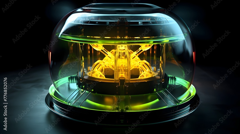 Glowing Nuclear Reactor Core Showcasing Advancements in Uranium and ...