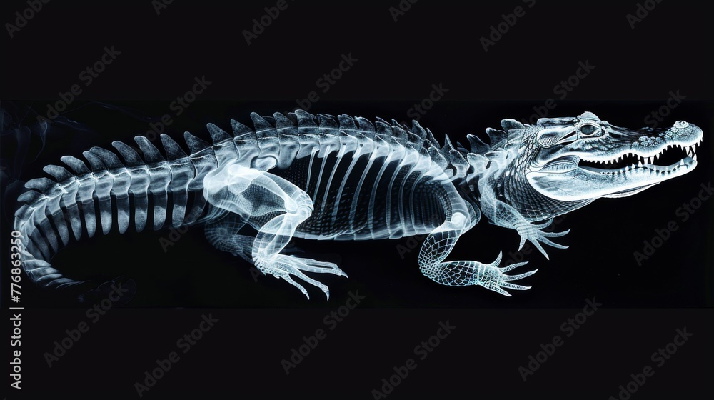 An X-ray image highlighting the formidable, armor-like skeletal ...