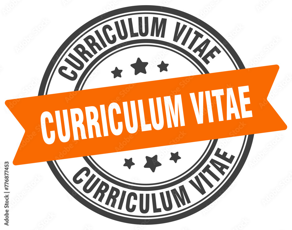 curriculum vitae stamp. curriculum vitae label on transparent ...