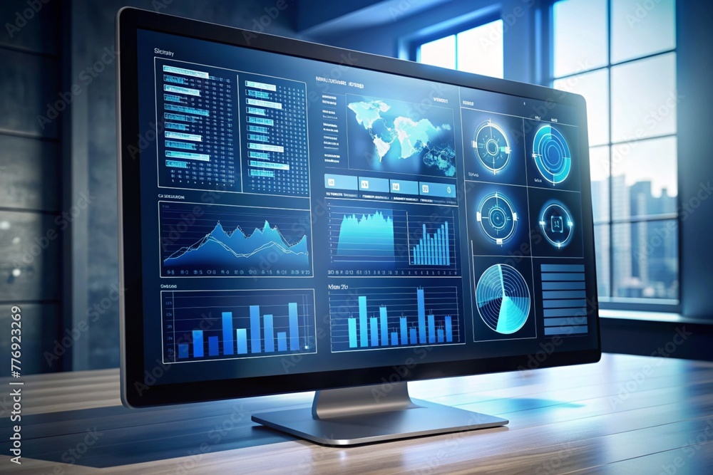 Big main database concept dashboard user admin panel, graphical user ...