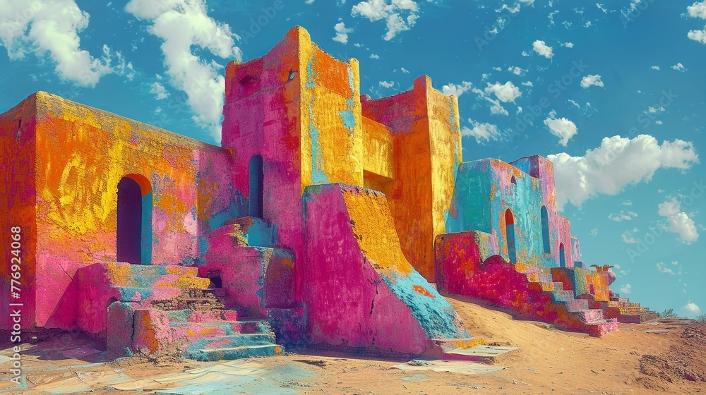 necropolis, african, Heritage, Fauvism, Melainotype , vibrant color ...